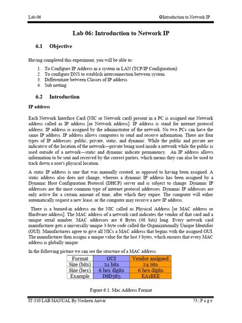 Lab 06 Pdf Ip Address Computer Network