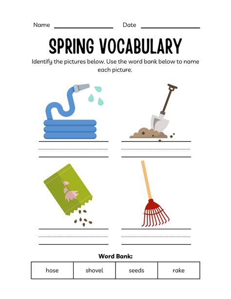Spring Vocabulary Worksheet Printables Xoxoerinsmith