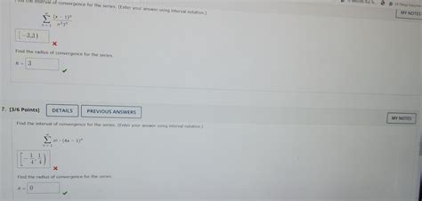 Solved Interval Of Convergence For The Series Enter Your