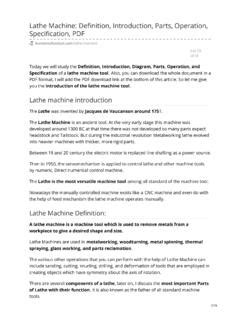 Lathe Machine Definition Introduction Parts Operation Lathe Machine Definition
