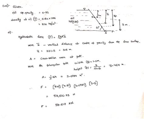 다 test 1 isosceles triangular gate ab is hinged at a a compute the