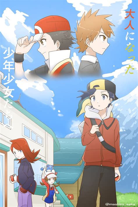 Red Ethan Blue Oak Lyra Silver And More Pokemon Drawn By Mashiro Eaka Danbooru