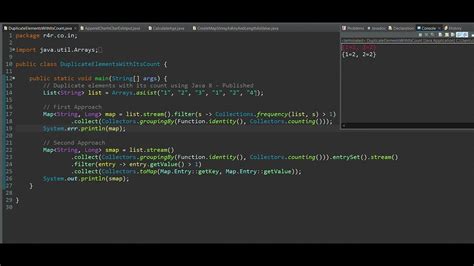 Java8 Duplicate Elements With Its Count Using Java 8 Youtube
