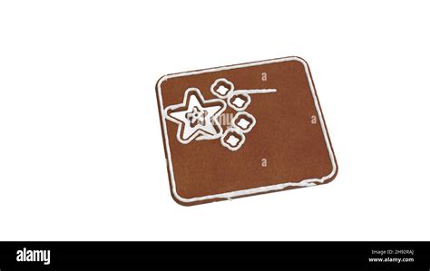 3d Rendering Of Gingerbread Cookie In Shape Of Symbol Of China Flag Isolated On White Background