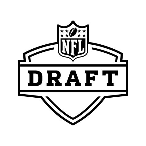 Download N F L Draft Logo Blackand White Wallpaper