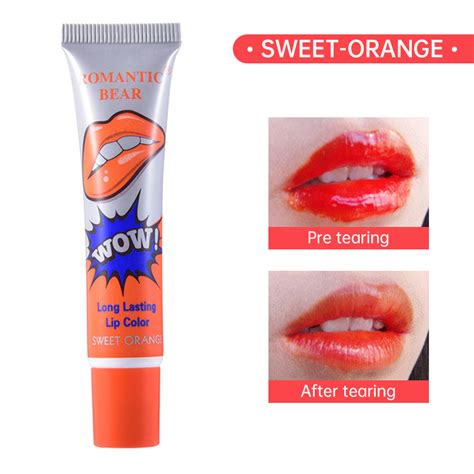 Ta💋romantic Bear Lip Tattoo Peel Off Lipstick Long Lasting Lipstik