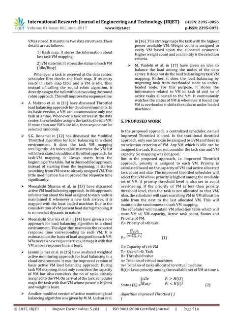 an enhanced throttled load balancing approach for cloud environment pdf