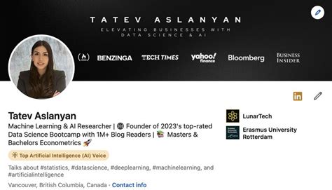 Tatev Aslanyan On Linkedin Ai Linkedintopvoice Lunartech Ai Artificialintelligence