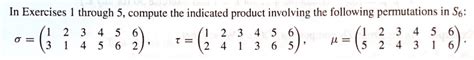 Solved In Exercises 1 Through 5 Compute The Indicated
