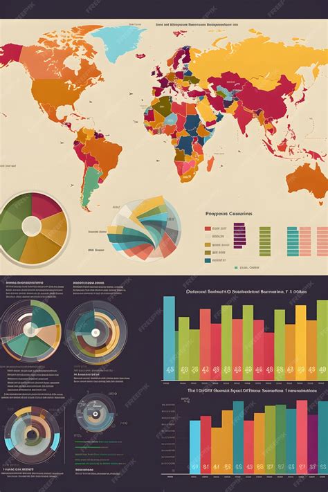 Premium Photo Detailed Infographic Visualisation Of Demographic Census Data On A National Map