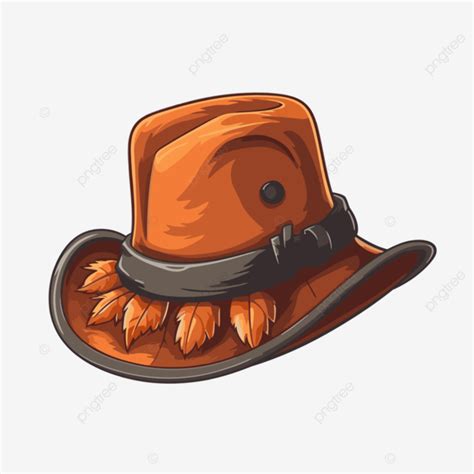 순례자 모자 벡터 스티커 클립 아트 깃털이 달린 주황색 모자 만화 상표 클립 아트 Png 일러스트 및 벡터 에 대한 무료 다운로드 Pngtree