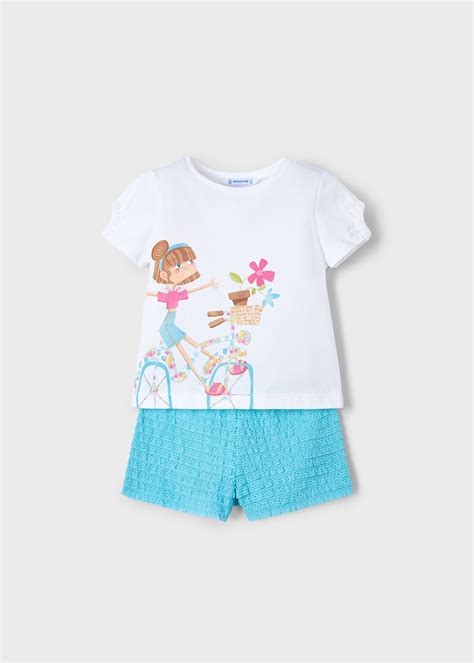 Girl Shorts And Print Top Set Agate Mayoral