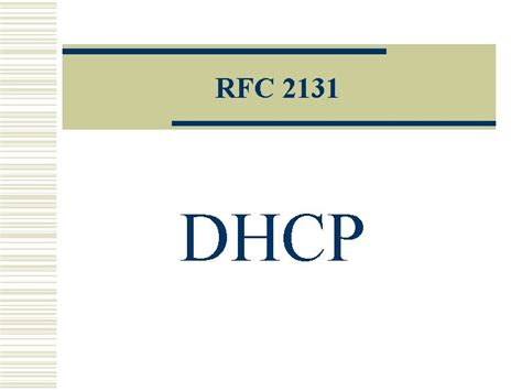 Rfc 2131 Dhcp Dynamic Host Configuration Protocol Definitions