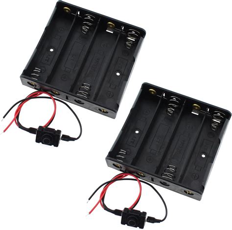 Luorng 2pcs 18650 Battery Holder 4 Series Output 14 8v 18650 Battery Holder With Switch And Wire