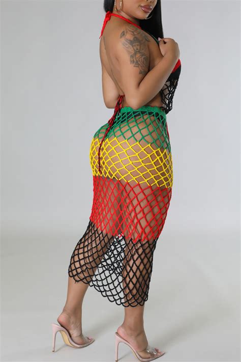Wholesale Colour Sexy Print Bandage Hollowed Out Patchwork Swimwears