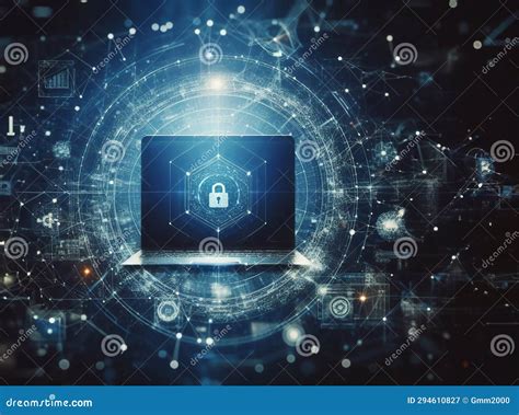 Internet Security System Concept Background Generative Ai Art Stock Illustration Illustration