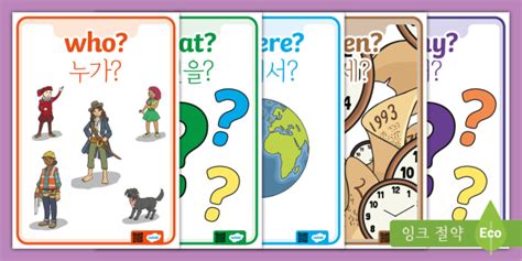 Who What Where When Display Posters Teacher Made