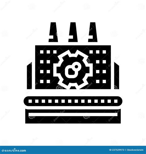 Manufacturing Erp Processing Glyph Icon Vector Illustration Stock Vector Illustration Of