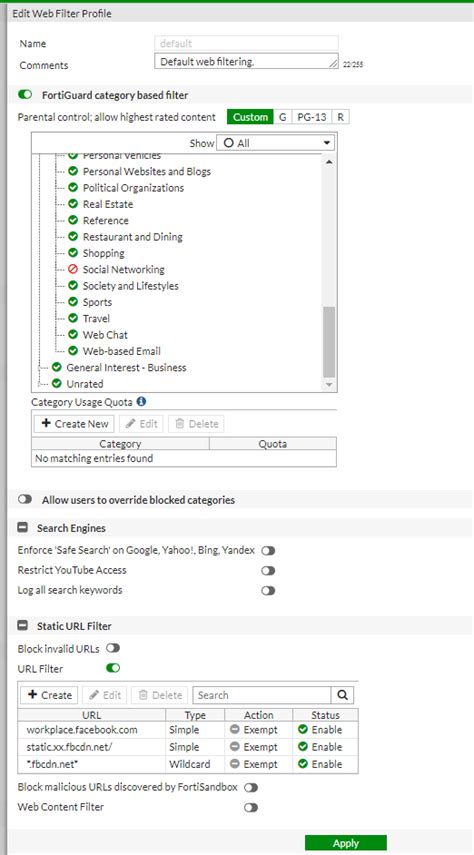 Technical Tip Allow Facebook Workplace While Bloc Fortinet Community