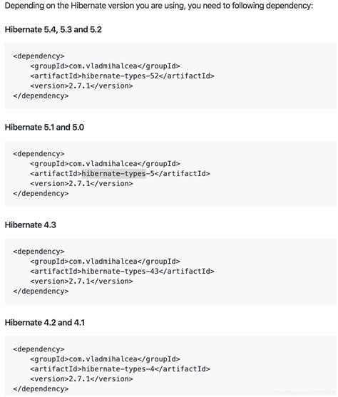 使用com vladmihalcea的hibernate types报错：no dialect mapping for jdbc type 1111 org hibernate