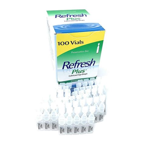 Allergan Refresh Plus Eye Single Use Vials 1 Pack 100 Ct Clear