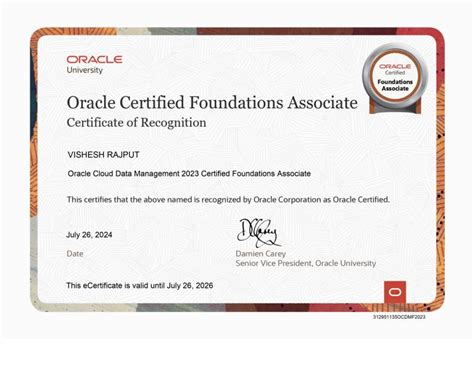 Oraclecloud Certification Dataprofessional Vishesh Singh Rajput