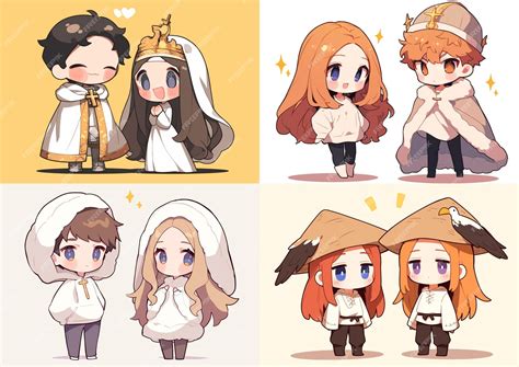 Premium Vector Chibi Couple Visit Saint Pierre And Miquelon