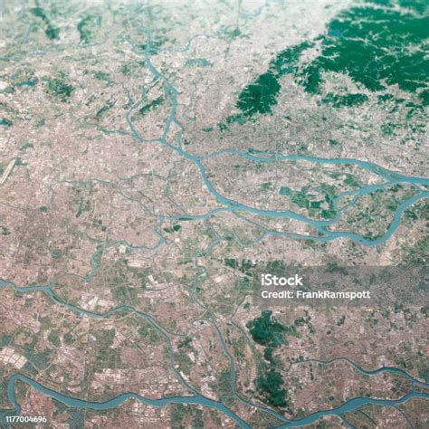 광저우 시 3d 렌더링 공중 풍경 보기 에서 남쪽 10 월 2018 공중 뷰에 대한 스톡 사진 및 기타 이미지 공중 뷰 광저우 주장 강 Istock