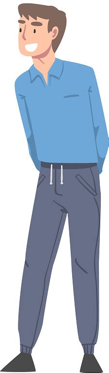 기쁨과 흥분 전체 길이 벡터 일러스트와 함께 미소 남성 캐릭터 개념에 대한 스톡 벡터 아트 및 기타 이미지 개념 긍정적인 감정 표현 남자 Istock