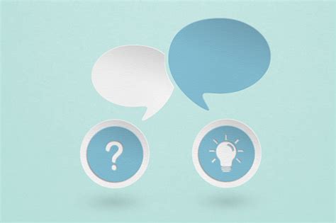 흰색과 파란색 거품 연설과 그런 지 파란색 파스텔 배경으로 자른 종이에 물음표 기호 및 답변 텍스트 질의응답에 대한 스톡 사진 및 기타 이미지 Istock