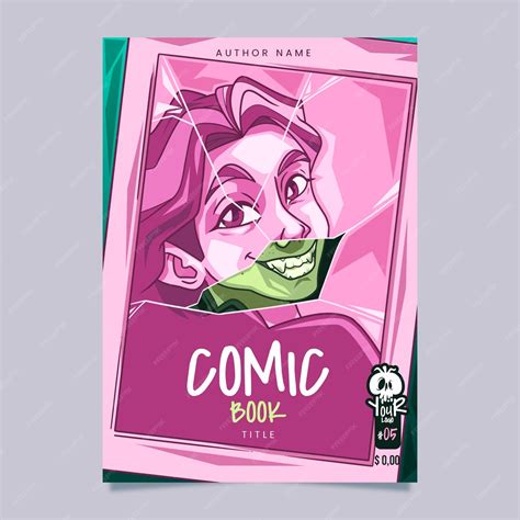 사람이 웃는 세로 만화 표지 템플릿 무료 벡터