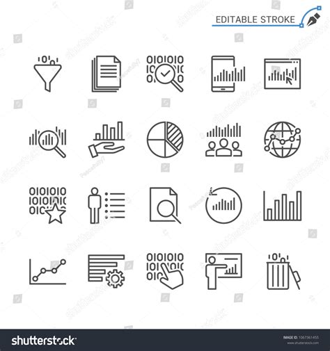 Data Analytics Line Icons Editable Stroke Stock Vector Royalty Free 1067361455 Shutterstock