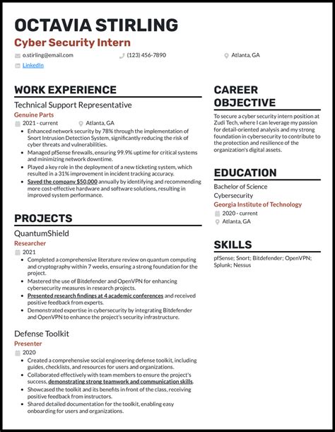 15 Cyber Security Resume Examples And Templates