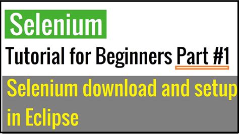 Selenium Web Automation Tutorial For Beginners Part 1 Selenium Installation And Webdriver
