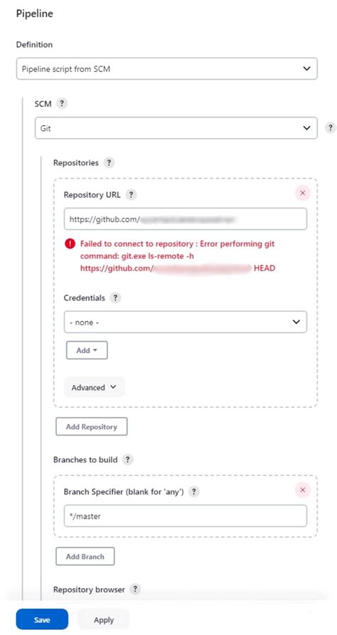 Failed To Connect To Repository Error Performing Git Command Ls Remote H