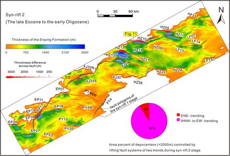 The Isopach Map Of The Syn‐rift 2 Enping Formation Main Active Faults Download Scientific