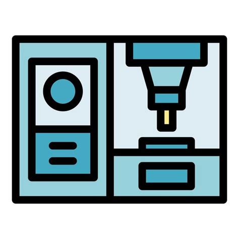 Premium Vector Cnc Machine Plant Icon Outline Vector Work Tool Laser Lathe Color Flat