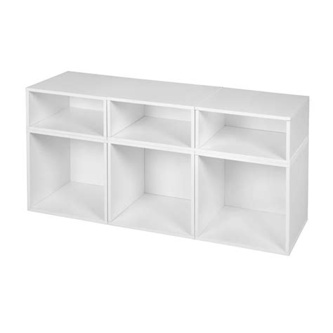 Niche Cubo Storage Set 3 Full Cubes 3 Half Cubes White Wood Grain