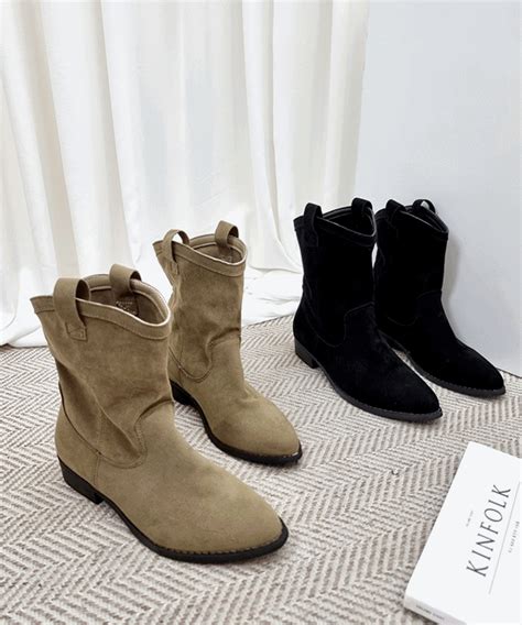 당일발송💕 스틸레토 웨스턴 숏 스웨이드앵클부츠 앵글부츠 에이블리