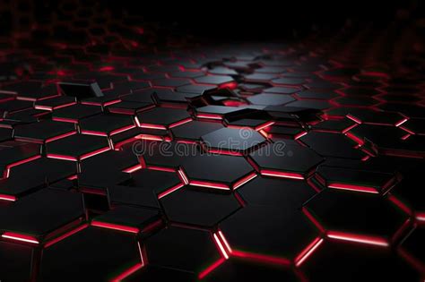 Abstract Futuristic Surface Concept With Hexagons Trendy Sci Fi