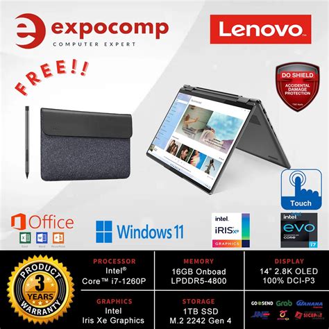 Jual LENOVO FLIP 2 IN 1 YOGA 7i 14IAL7 3SID GREY CORE I7 1260P Shopee Indonesia