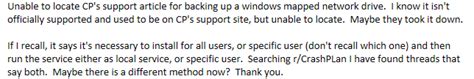 Window Mapped Drive Backup Rcrashplan