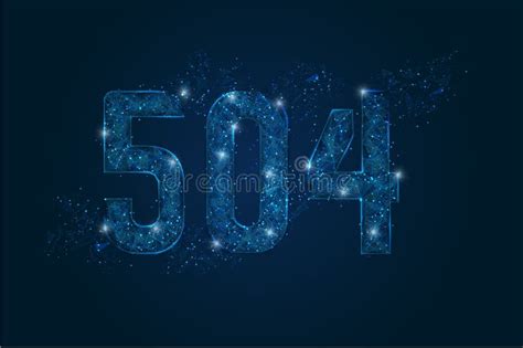 Abstract Isolated Blue Image Of Error 504 Gateway Timeout Polygonal Low Poly Wireframe