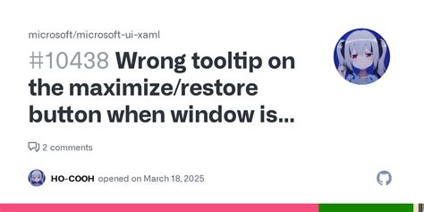 wrong tooltip on the maximize restore button when window is maximized