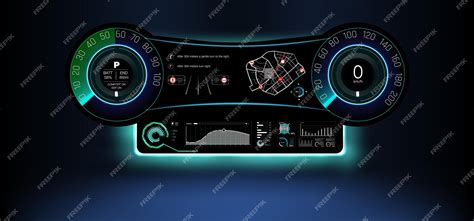 premium vector futuristic digital car dashboard display with vibrant