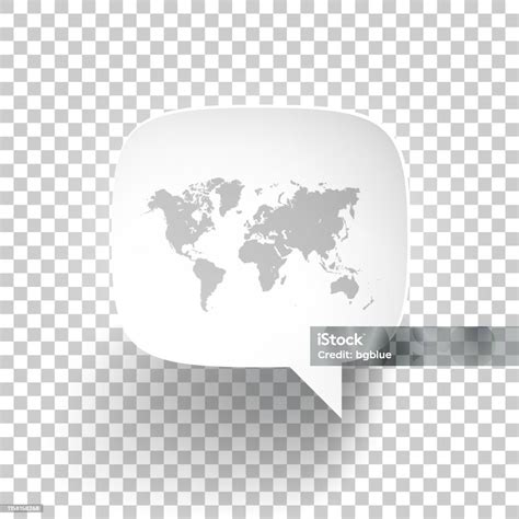 빈 배경에 세계지도와 연설 거품 개념에 대한 스톡 벡터 아트 및 기타 이미지 개념 세계적인 3차원 형태 Istock
