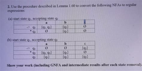 Solved Use The Procedure Described In Lemma 160 ﻿to Convert