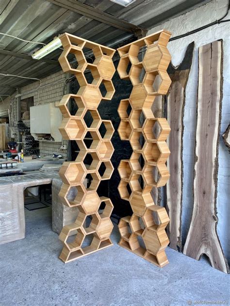 Стеллаж перегородка в стиле Лофт Пчелиные соты на заказ в интернет магазине Ярмарка Мастеров