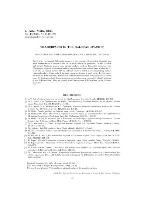 Pdf Tha Surfaces In The Galilean Space G 3