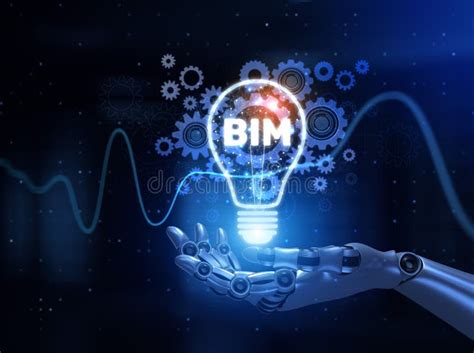 Bim Building Information Modeling Illustrated With A Robot Hand Pressing A Button On A Virtual